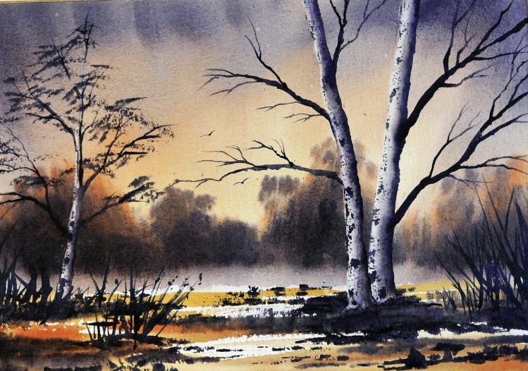 Stephen COATES – Misty Woodland Scene in Watercolour Demonstration ...